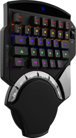ZEBRONICS Zeb-MAX Atom one-Handed RGB Gaming Mechanical Keyboard, 37 ...