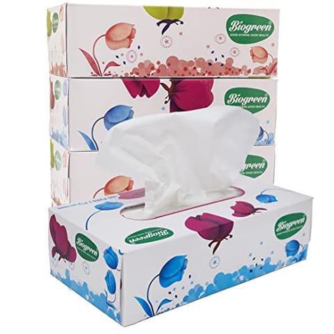 Biogreen Soft Facial/Face Tissues, 2ply, 100 Pulls, 100 Pulls X 2 Ply ...