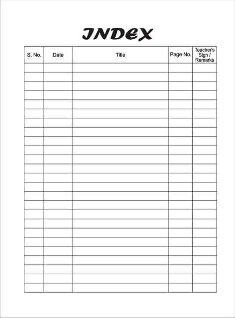 Blank Index Page Template