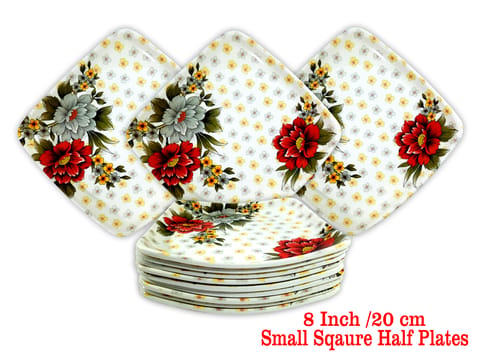Inpro Melamine Square 8 Inch Small Half Plate (Size-8 Inch/20 CM ...