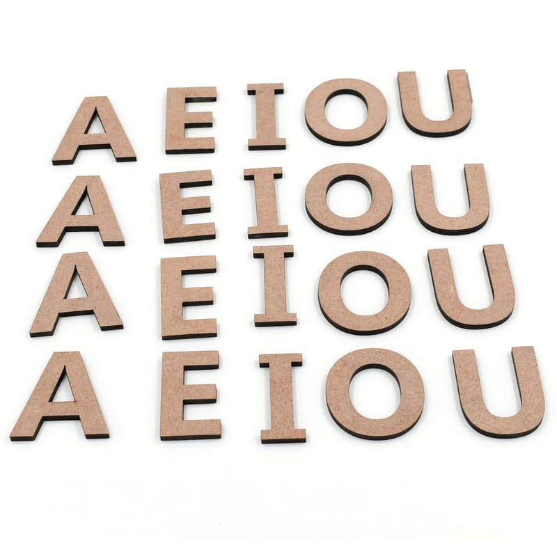 IVEI DIY MDF Letters Vowels - Set of 20 - 6mm
