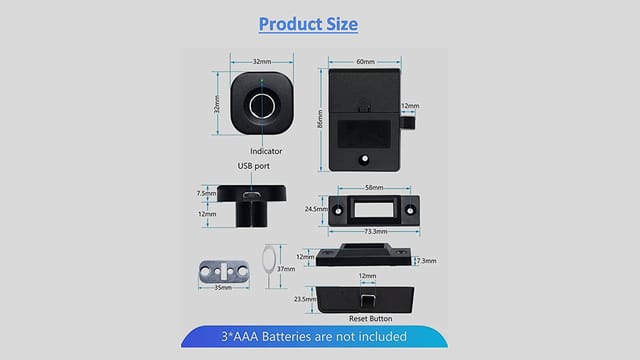 BioEnable L300 Fingerprint Cabinet Lock, Smart Biometric Cabinet Lock ...