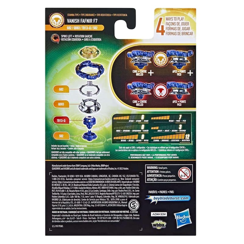 Beyblade Burst Quaddrive Vanish Fafnir F7 F3966