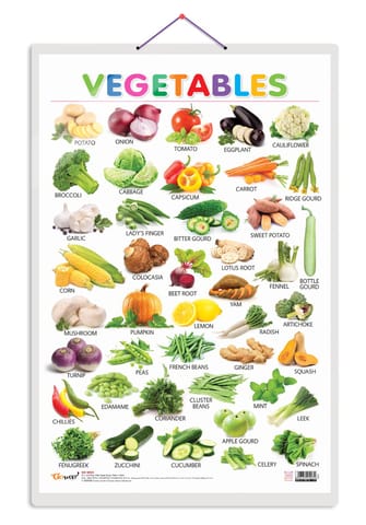 Vegetables Early Learning Educational Chart for Kids | 20"X30" inch ...