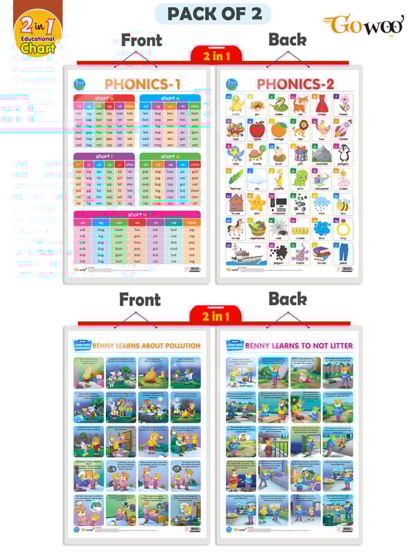 Set of 2 |2 IN 1 PHONICS 1 AND PHONICS 2 and 2 IN 1 BENNY LEARNS ABOUT ...