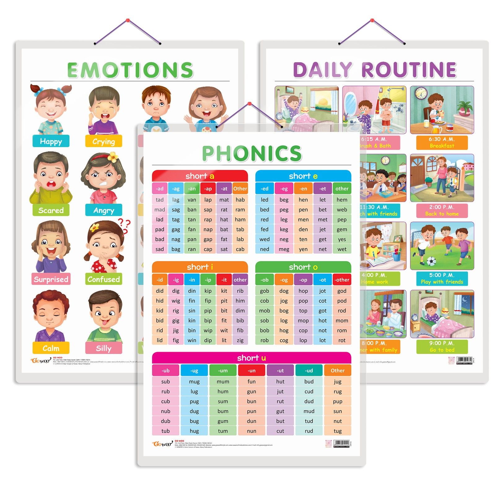 Set of 3 EMOTIONS, DAILY ROUTINE and PHONICS - 1 Early Learning ...