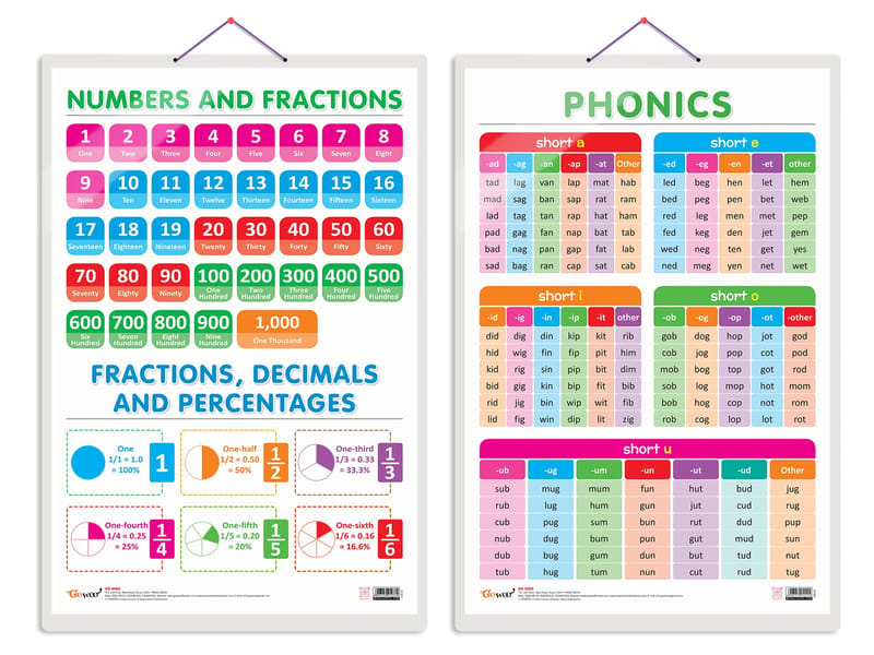 Set of 2 NUMBERS AND FRACTIONS and PHONICS - 1 Early Learning ...