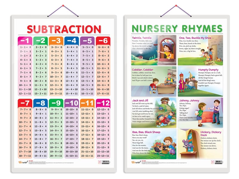 Set of 2 SUBTRACTION and NURSERY RHYMES Early Learning Educational ...