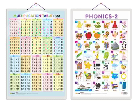 Set of 2 Multiplication Table 1-20 and PHONICS - 2 Early Learning ...