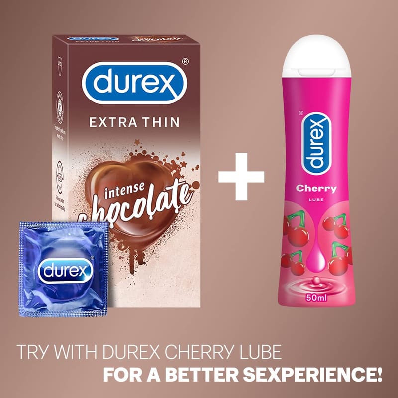 Durex Extra Thin Intense Chocolate Flavoured Condoms For Men - 10s