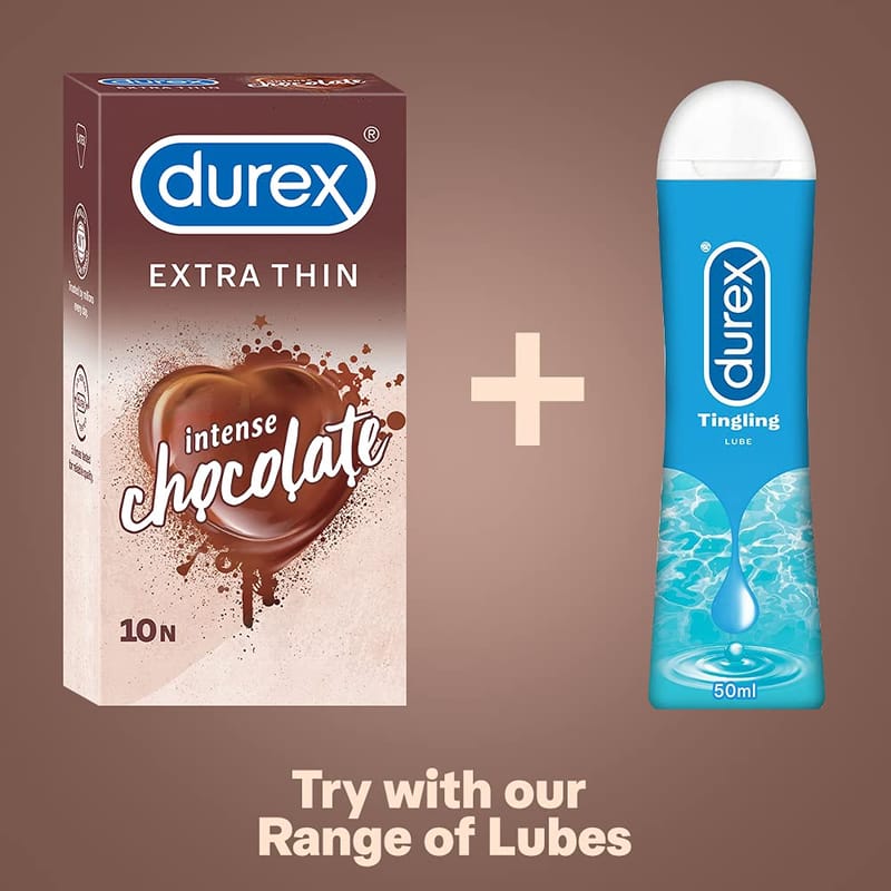 Durex Extra Thin Intense Chocolate Flavoured Condoms For Men -10s (Pack ...