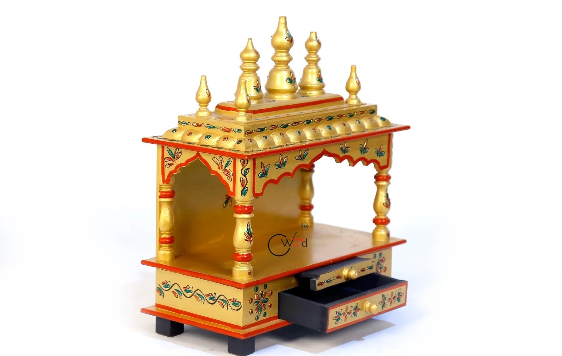 Wood To Cart® Beautiful MDF Wooden Temple/Pooja Mandir for Home and ...