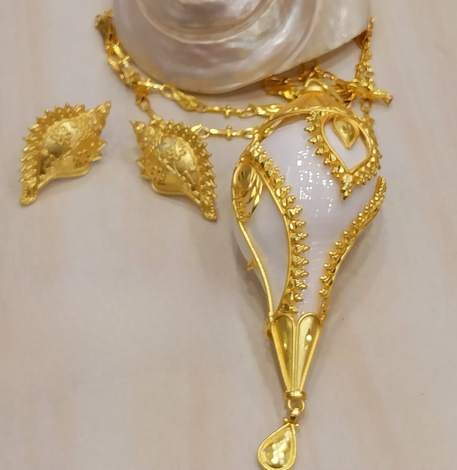 Purabi Jewels Unique Original Shankh Shankho Shell Jewellery Set ...