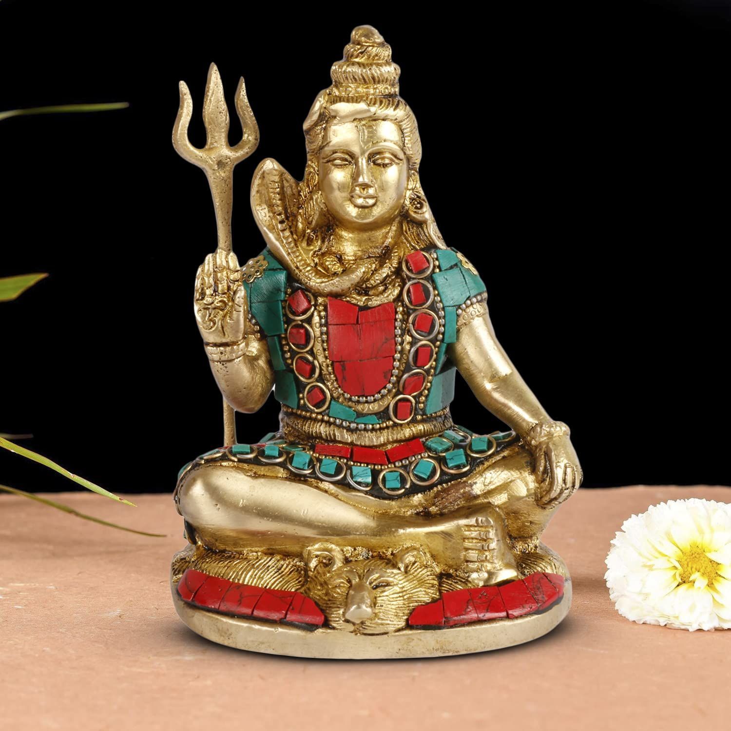 ARTVARKO Multicolor Brass Lord Shiva Shankar Statue Bhole Nath Bhagwan ...