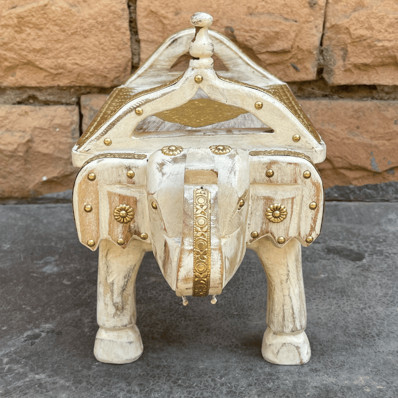 Handicraft Showpiece Elephant Table, Wooden Coffee Table/Living-room ...
