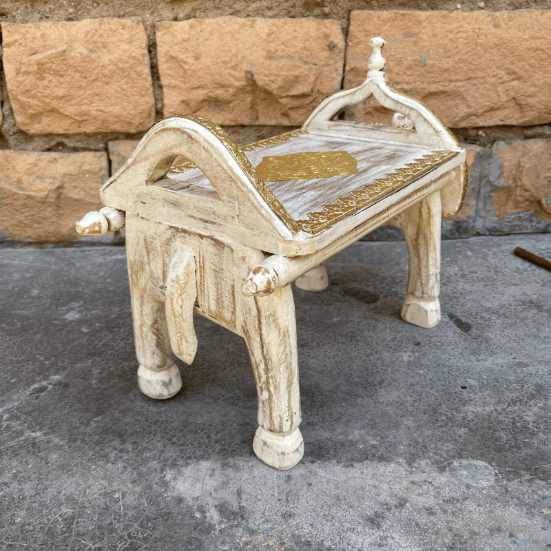 Handicraft Showpiece Elephant Table, Wooden Coffee Table/Living-room ...