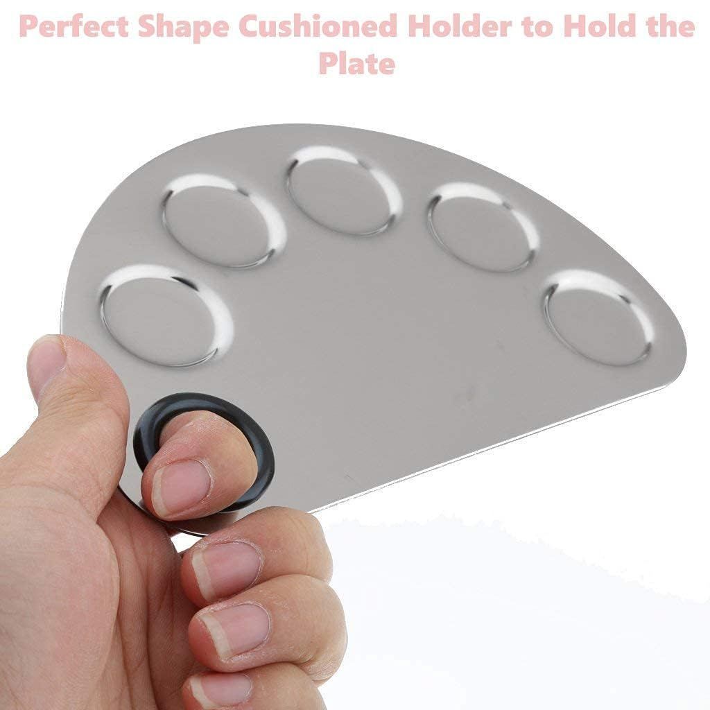Elecsera Steel Makeup Mixing Plate with Spatula for Cosmetic Foundation ...