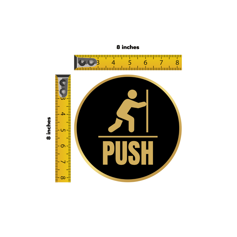 Push Pull Door Combo Golden Color PVC Sticker for Glass Wooden Doors ...