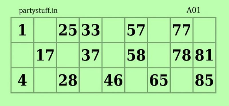Classic Tambola Housie Ticket Loose Sheets, Good Quality Paper, Green ...