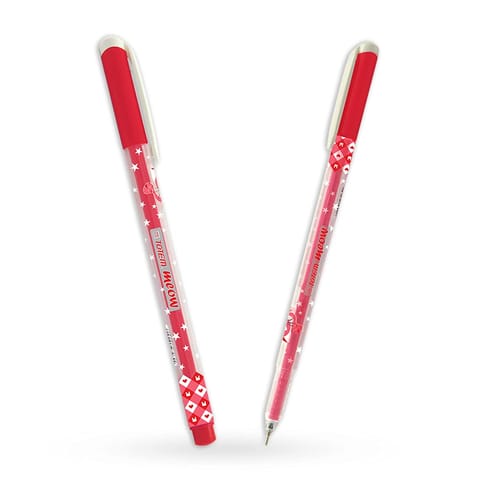 Totem Meow Ball Pens | 20 Pcs Red Ink | Theme of Cats | Lightweight ...