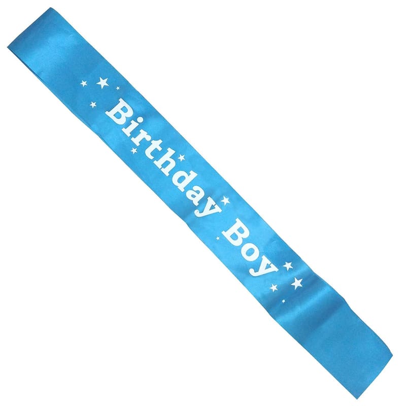 F C Fancy Creation Blue Premium Satin Birthday Boy Sash/Birthday Sash ...