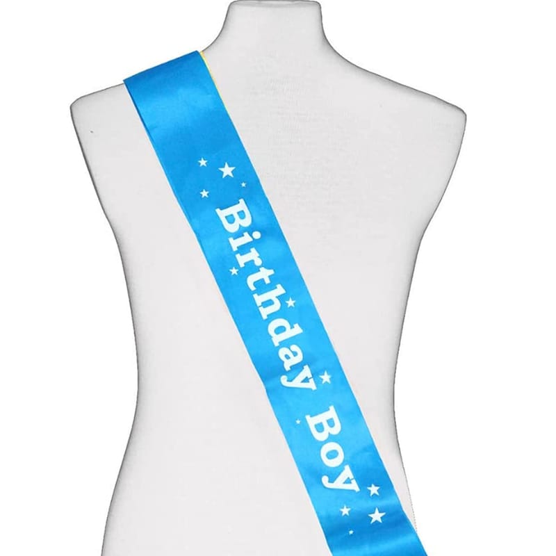 F C Fancy Creation Blue Premium Satin Birthday Boy Sash/Birthday Sash ...