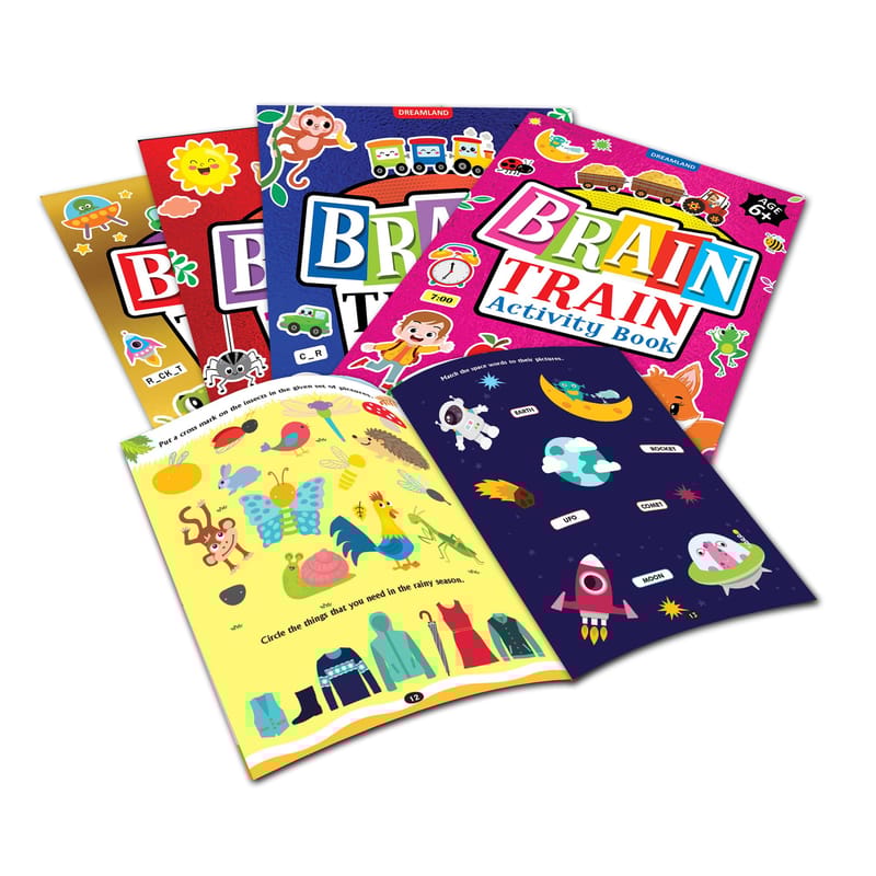 Brain Train Activity Books Pack- A Set of 4 Books - With Colouring ...