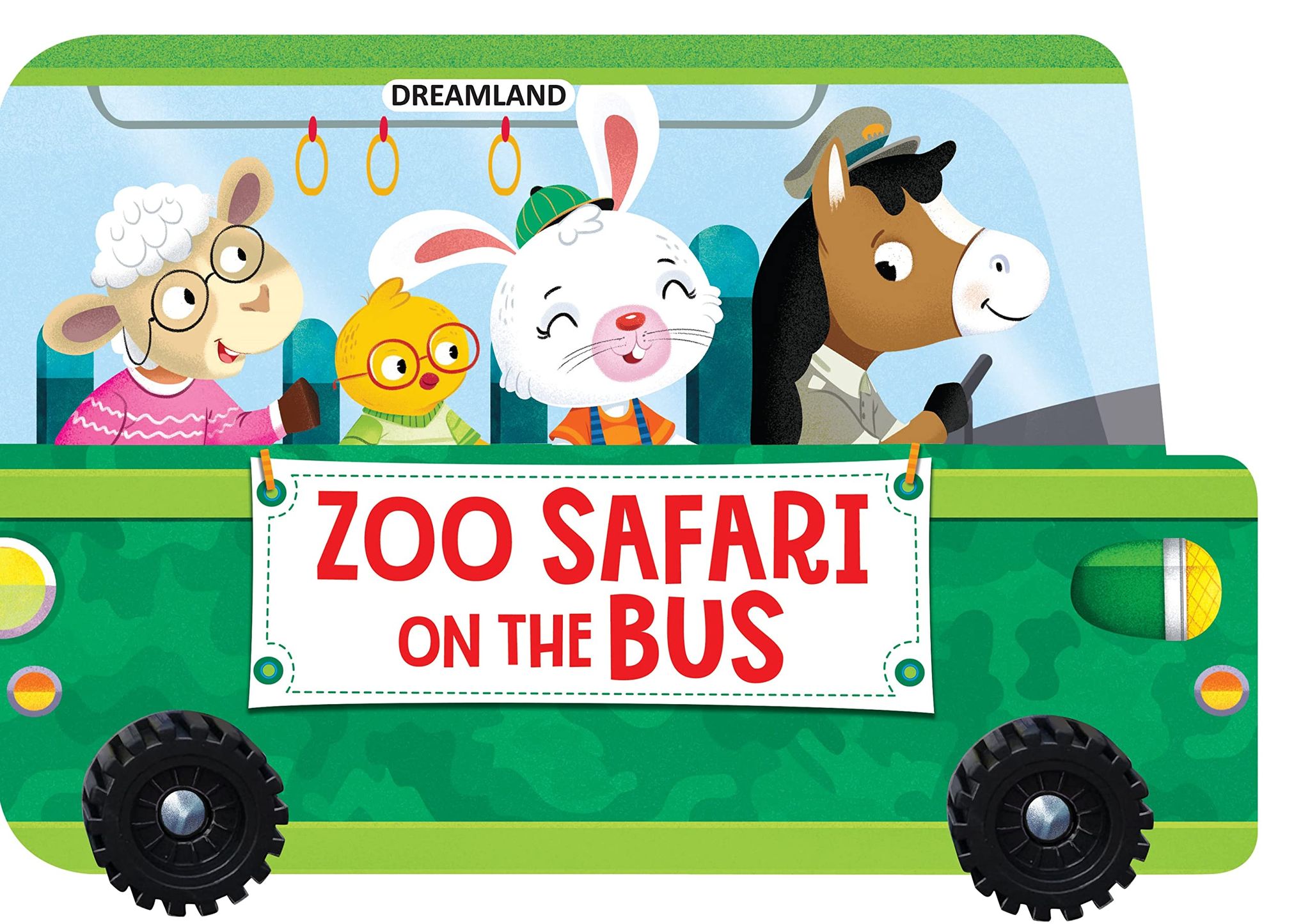 Zoo Safari on the Bus- A Shaped Board book with Wheels [Board book ...