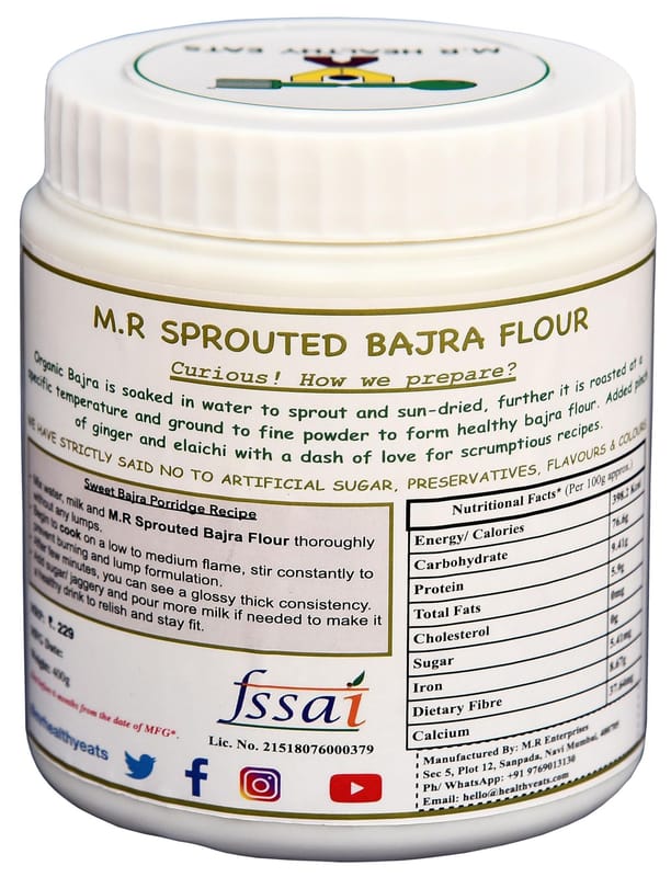 M.R Healthy Eats- Organic Sprouted Bajra Flour for Kids & Adults In ...