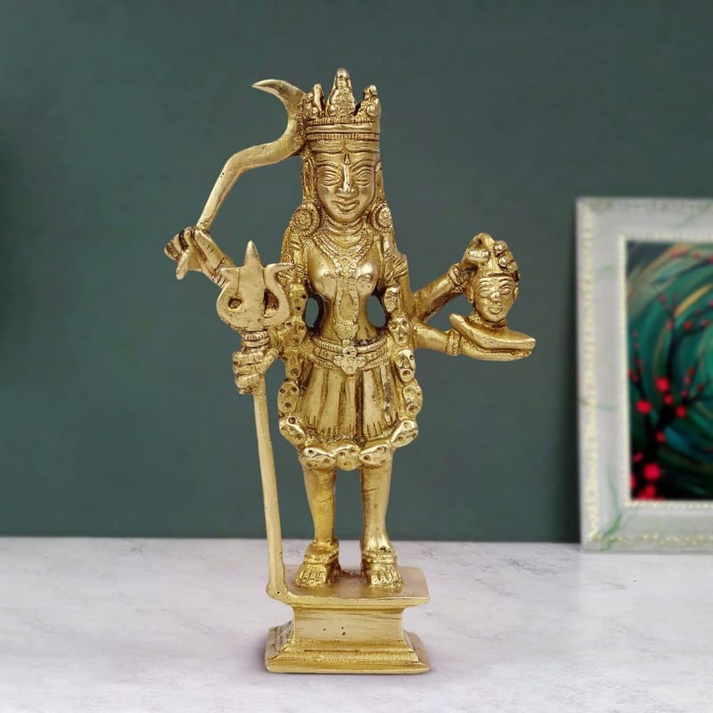 ARTVARKO Brass Maa Kali Statue Goddess Kalika Kaali Idol Religious ...