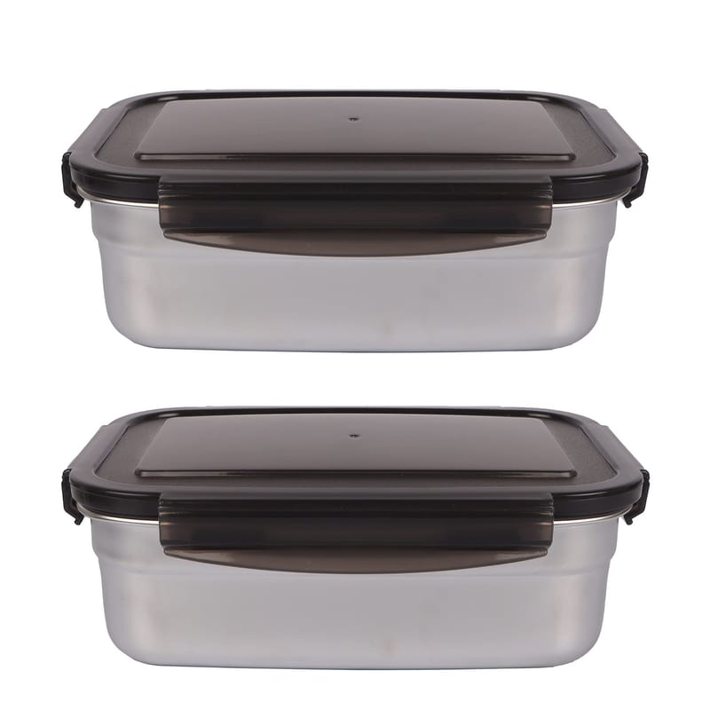 Femora High Steel Square Container Airtight Leakproof Unbreakable ...