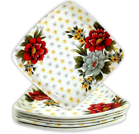 Melamine Half Plates: Lightweight Melamine Square 8 Inch Snacks Plate ...