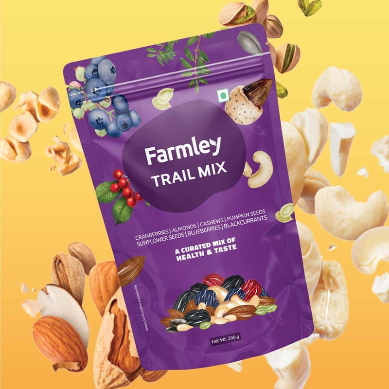 Farmley Trail Mix Dry Fruits 200g | Dried Berry Mix 200g | Protein Rich ...