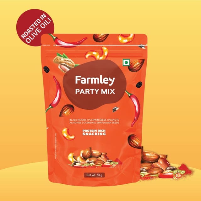 Farmley Roasted Cashew Nuts and Party Mix Snacks I 4 Roasted Cashew ...