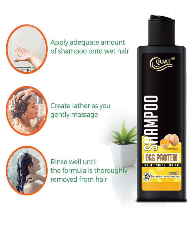 Quat pure egg white protein hair shampoo for great hair luster and ...