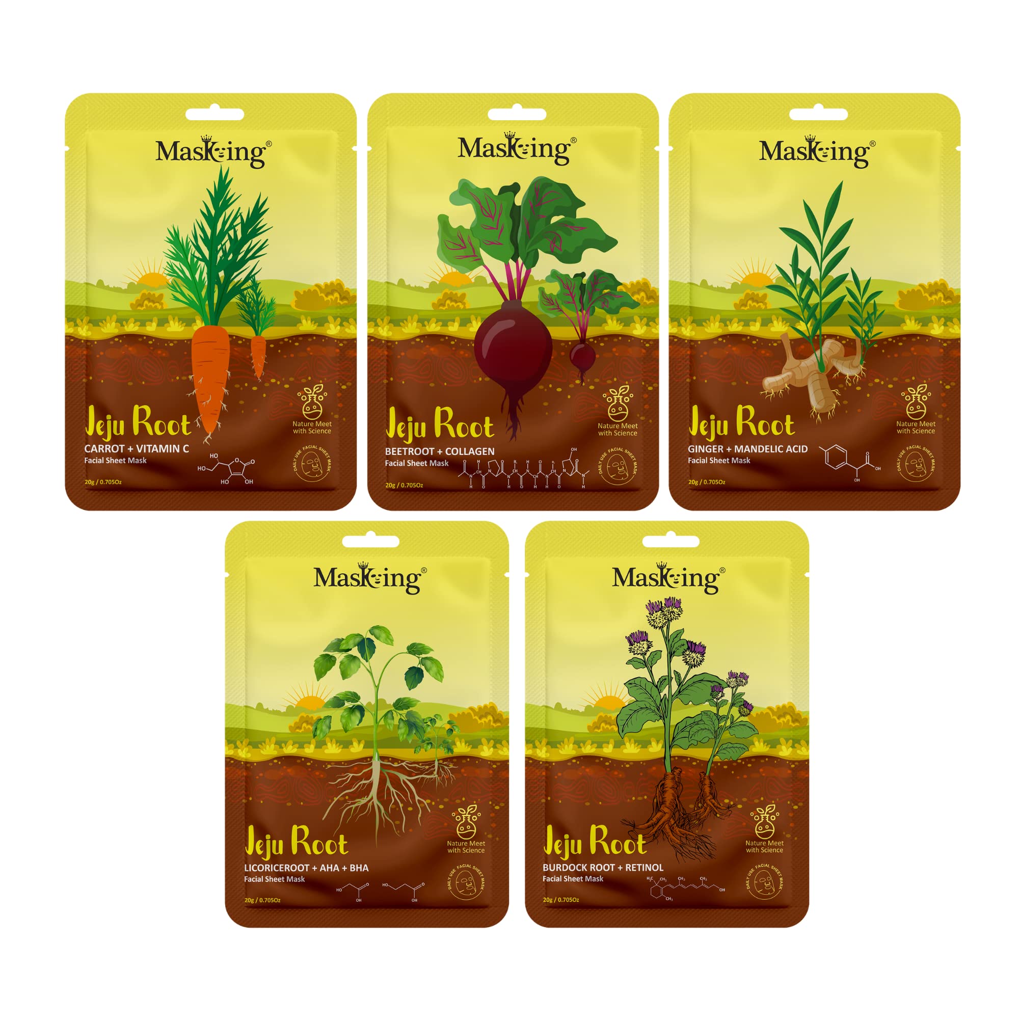 Masking Jeju Root face sheet mask for skin Soothing & Regeneration, for ...