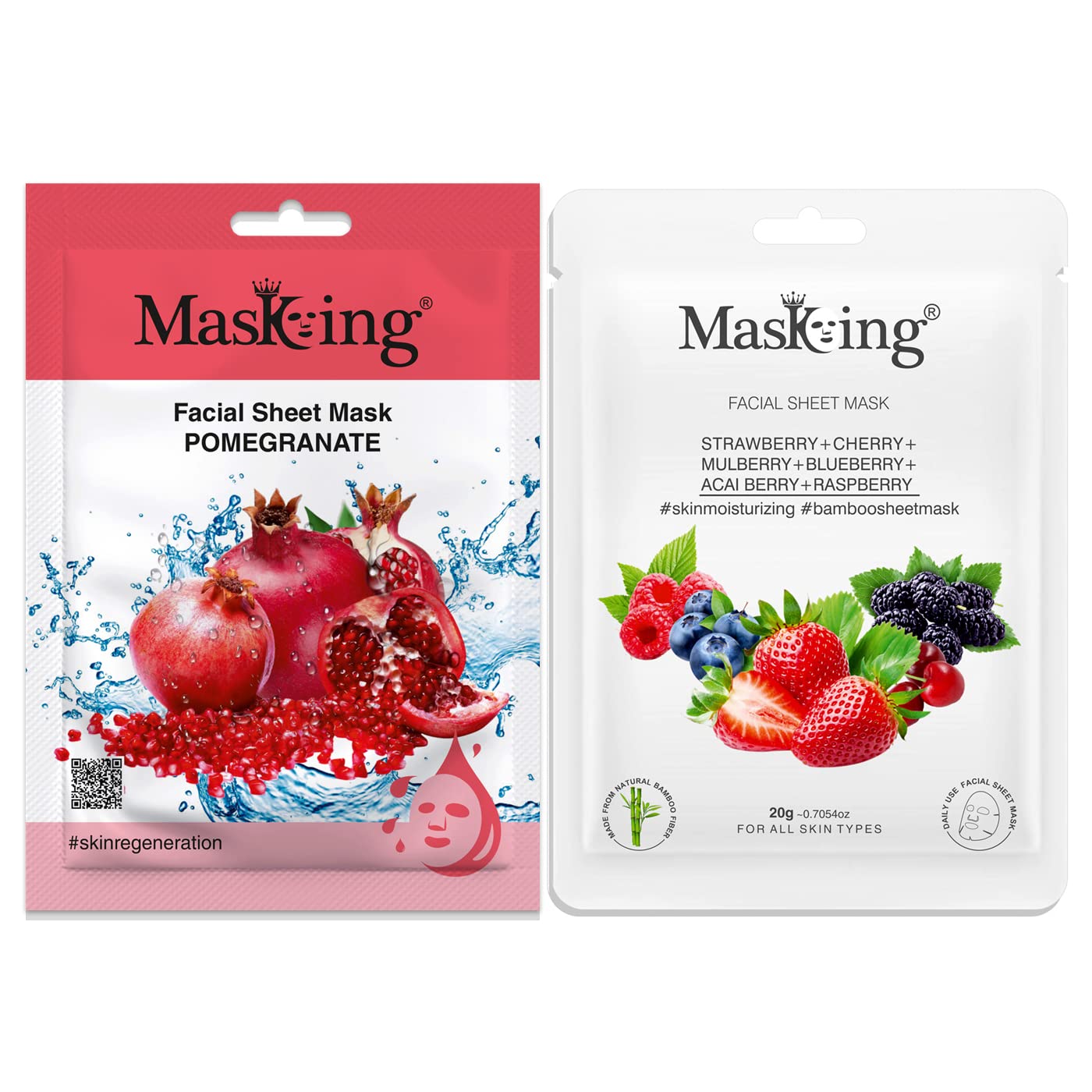 MasKing Beauty Facial Sheet Mask of Pomegranate & Bamboo Facial Sheet ...
