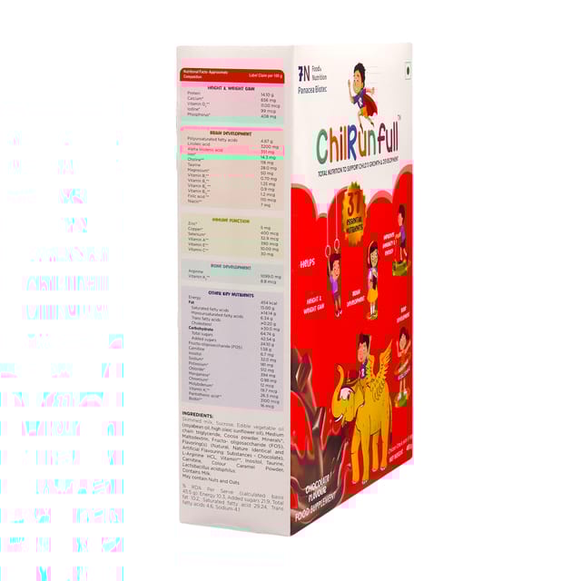 ChilRun Full 2+ Health and Nutrition Drink, Chocolate, 400g, Box. Total ...