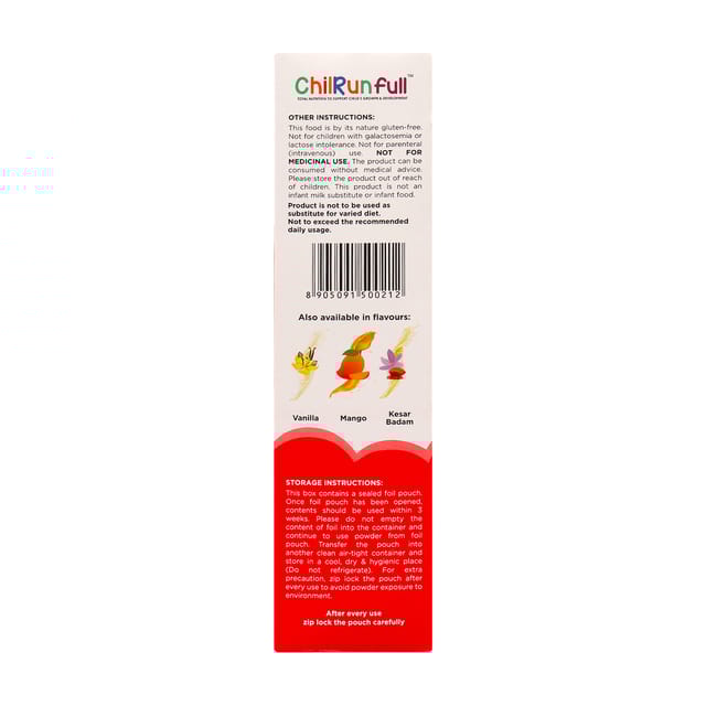 ChilRun Full 2+ Health and Nutrition Drink, Chocolate, 400g, Box. Total ...