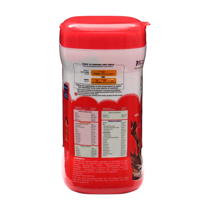 ChilRun Full 2+ Health and Nutrition Drink, Chocolate, 400g, Jar. Total ...