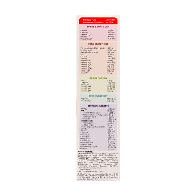 ChilRun Full 2+, Health and Nutrition Drink, Vanilla, 200g, Box. Total ...