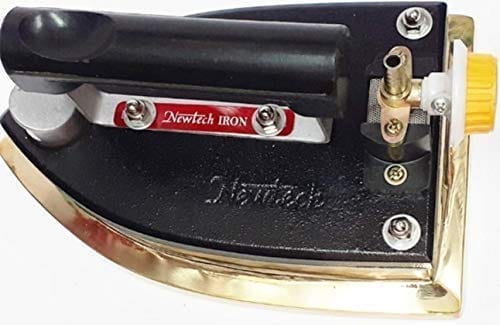 NEW TECH LP Gas Iron with Brass Base , 6.50 Kg Weight (Blue and Golden)