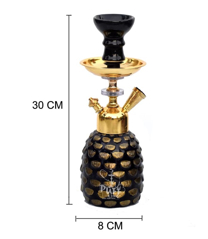 Puff King Hookah Pot Set Designer Pineapple Base Hookah Pot with Golden ...