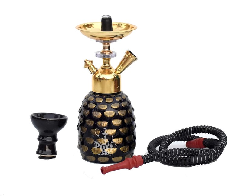 Puff King Hookah Pot Set Designer Pineapple Base Hookah Pot with Golden ...