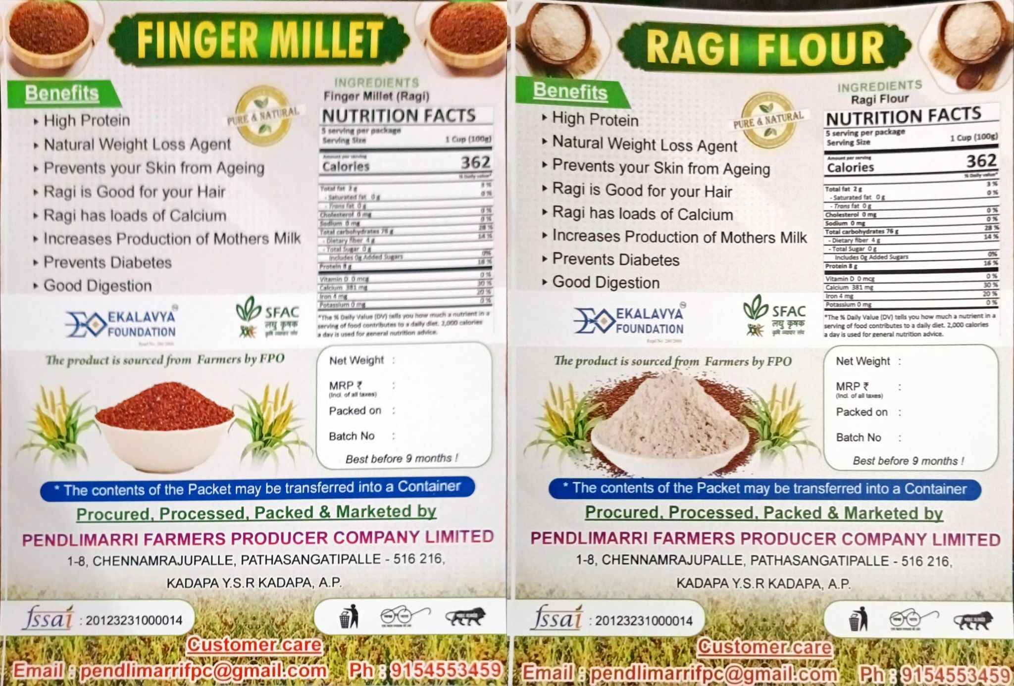 Finger millet and Ragi Flour Combo Pack