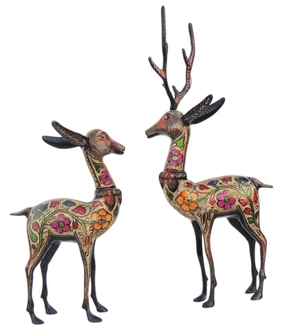 Brass Showpiece Bakri Black Meena Statue - 8*5.2*20.5 Inch (AN155)