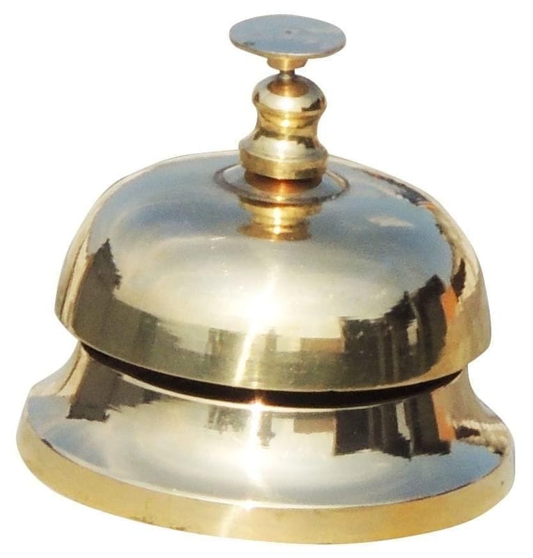 Brass Office Table Bell In Brass Polish Finish- 3.5*3.5*3 inch (Z160 A)