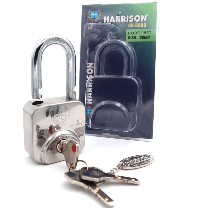 Harrison Padlocks/Square Padlock 60mm 12 Pin with 3 Computerised Keys ...
