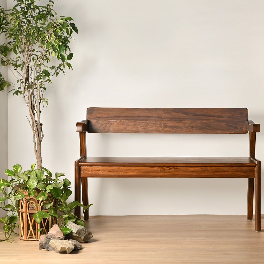 Mid Century Teakwood Bench | Premium Furniture For Beautiful Homes By ...