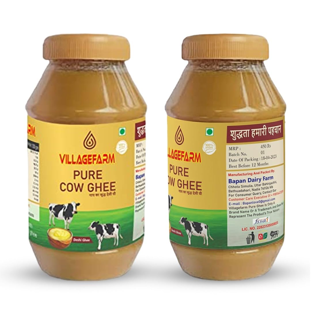VILLAGE FARM Cow's Pure A2 Butter Gir Cow Tasty Ghee 100% Desi Indian ...